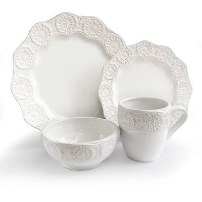 American Atelier 'Celeste' 16-piece White Dinnerware Set - Overstock ...