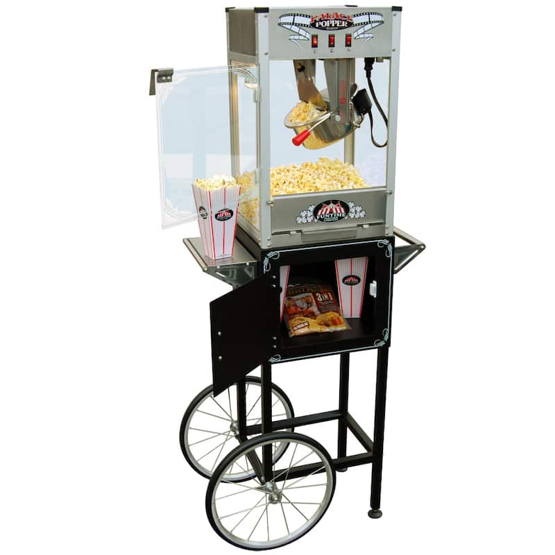 FunTime Palace Popper 8oz Hot Oil Popcorn Machine with Cart - Overstock ...