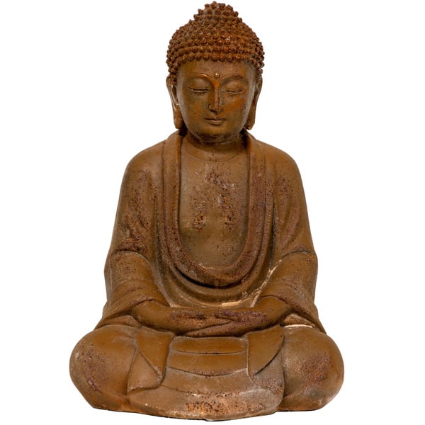 Handmade 9-Inch Japanese Sitting Zenjo-in Iron Look Buddha Statue ...