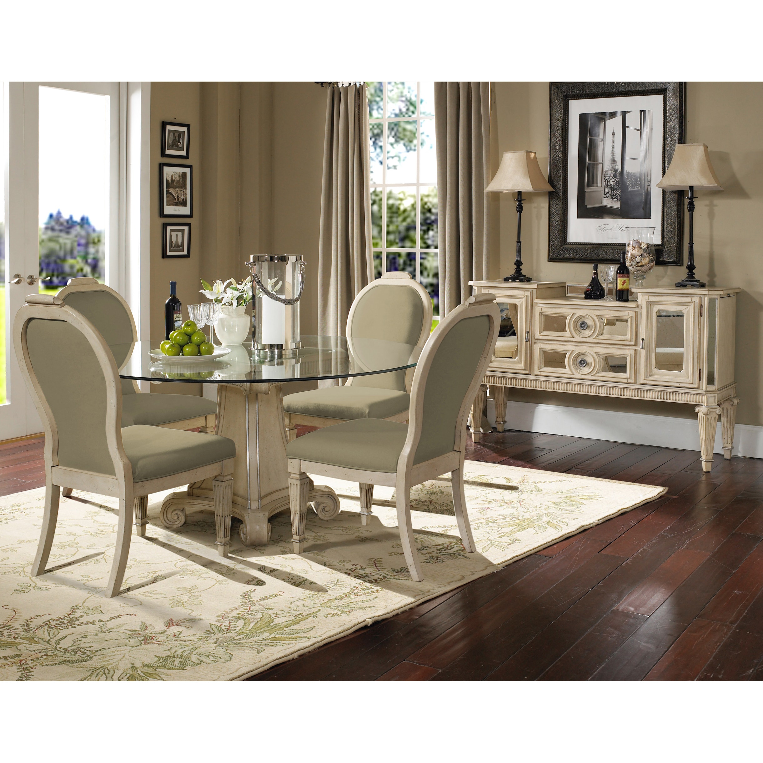 dining room set with server