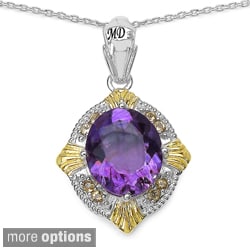 Quartz Marcel Drucker 14k Gold over Silver Gemstone and Diamond Accent ...