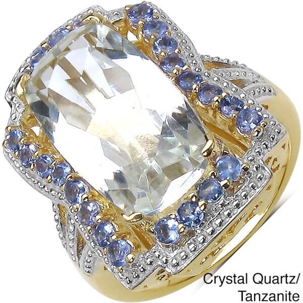 Quartz Marcel Drucker 14k Gold over Silver Gemstone and Diamond Accent ...