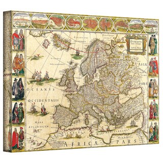 Willem Blaeu 'Map of Europe' Gallery-wrapped Canvas - Multi - Bed Bath & Beyond - 7879982