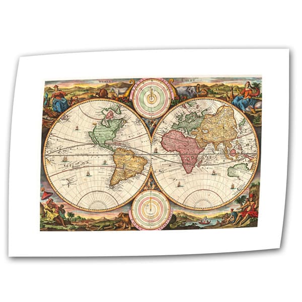 Daniel Stoopendaal '1730 Map of the World' Unwrapped Canvas - Multi ...