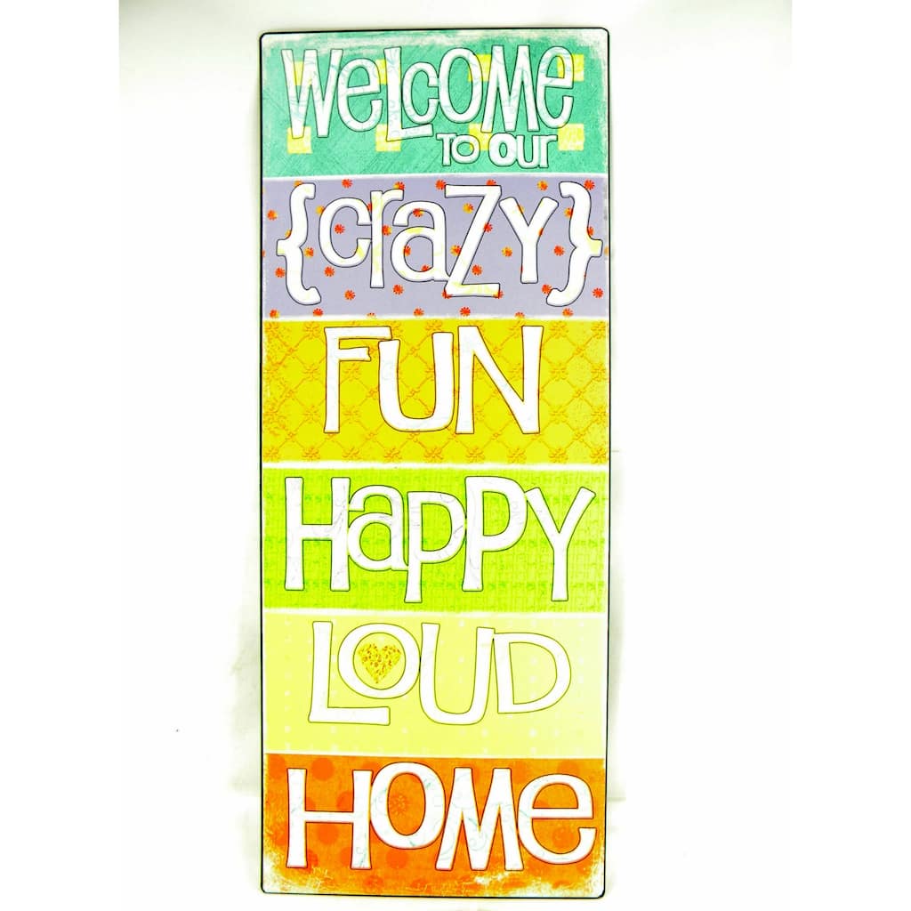Vintage Style 'Our Crazy Home' Metal Sign - Overstock - 7885739