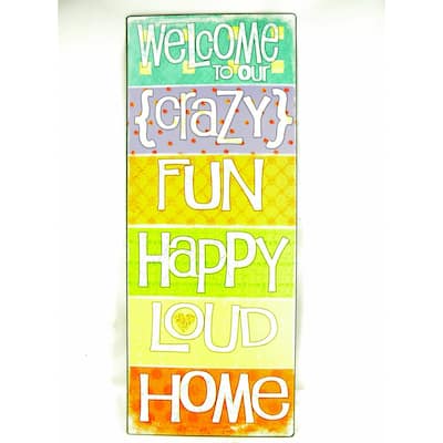 Vintage Style 'Our Crazy Home' Metal Sign - Overstock - 7885739