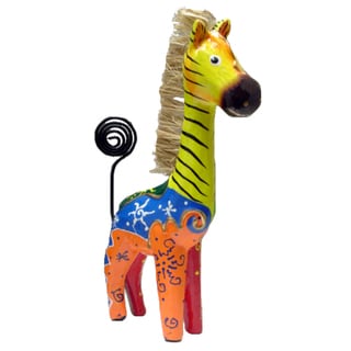 Hand-painted Zebra Photo Holder (Indonesia) - Bed Bath & Beyond - 7888798