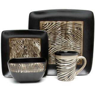 Gibson Elite Mountain Zebra 16-piece Dinnerware Set - Bed Bath & Beyond ...