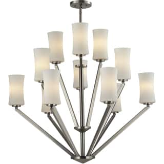 Elite Nickel Twelve-Light Angled Chandelier - Bed Bath & Beyond - 7897202