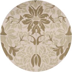 Hand-hooked White Flounder Wool Rug (6' Round) - Bed Bath & Beyond ...