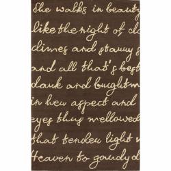 Brooklyn Rug Co Handmade Brown Poem Rug (5' x 8') - Bed Bath & Beyond ...