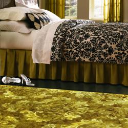 Antique Gold Damask Rug (5' x 8') - Bed Bath & Beyond - 6751225