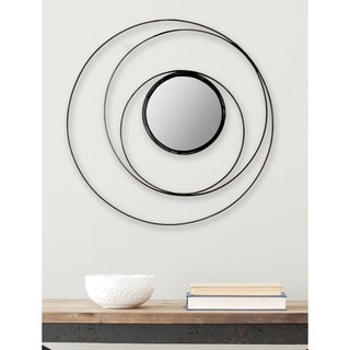 SAFAVIEH Inner Circle Black 20-inch Decorative Mirror - 20" x 0.8" x 20 ...