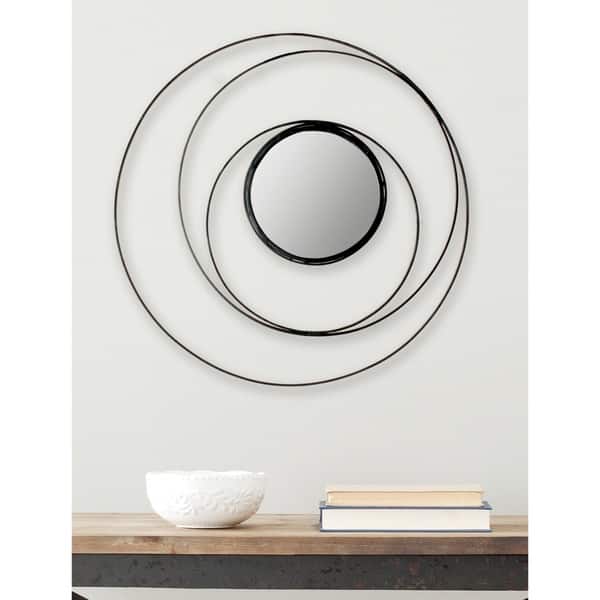 SAFAVIEH Inner Circle Black 20-inch Decorative Mirror - 20" x 0.8" x 20 ...