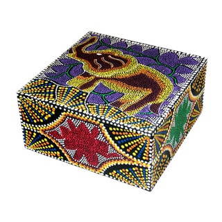 6-inch Dot Elephant Design Aboriginal Box, Handmade in Indonesia - Bed ...