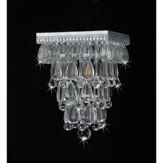 Reverse Pyramid Silver Flushmount Ceiling Chandelier - Bed Bath ...