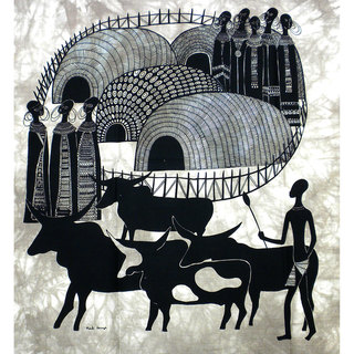 Maasai Manyatta Heidi Lange Screen Print (Kenya) - White - Bed Bath ...