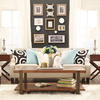 TRIBECCA HOME Lawson Brass and Reclaimed Wood Cocktail Table - Bed Bath ...