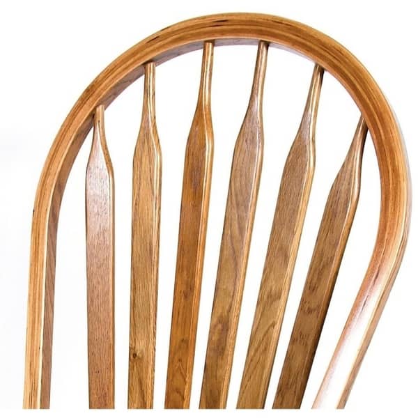 Solid Medium Oak Arrow Back Swivel Turned Counter 24-inch Bar Stool ...