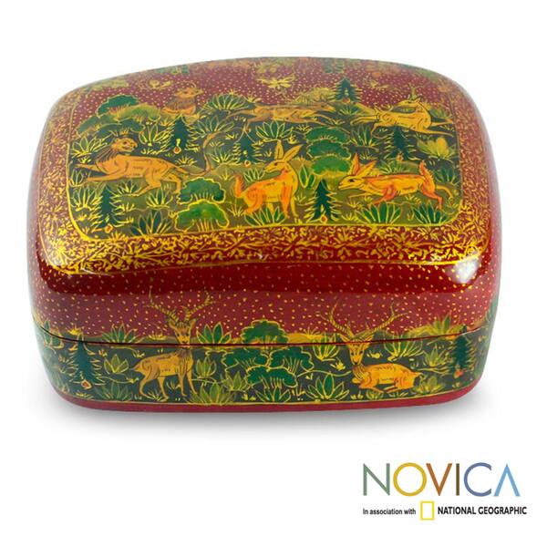 Handcrafted Papier-mache and Kail Wood 'Nature's Law II' Box (India ...