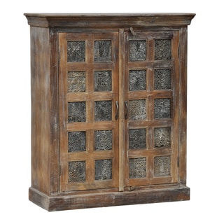 Kosas Home Creighton Brown 2-door Print Block Cabinet - Bed Bath ...