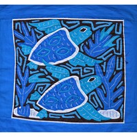 'Turtles In Deep Water' Mola Textile Art (Panama) - Bed Bath & Beyond ...