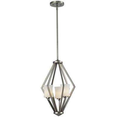 Elite 3-Light Brushed Nickel Cage Pendant - Overstock - 7971911