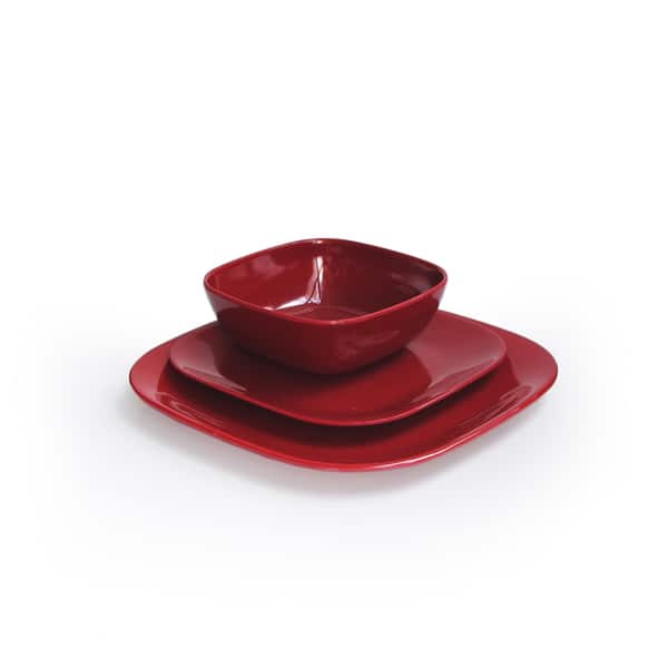 American Atelier Red Square 12-piece Dinnerware Set - Bed Bath & Beyond ...