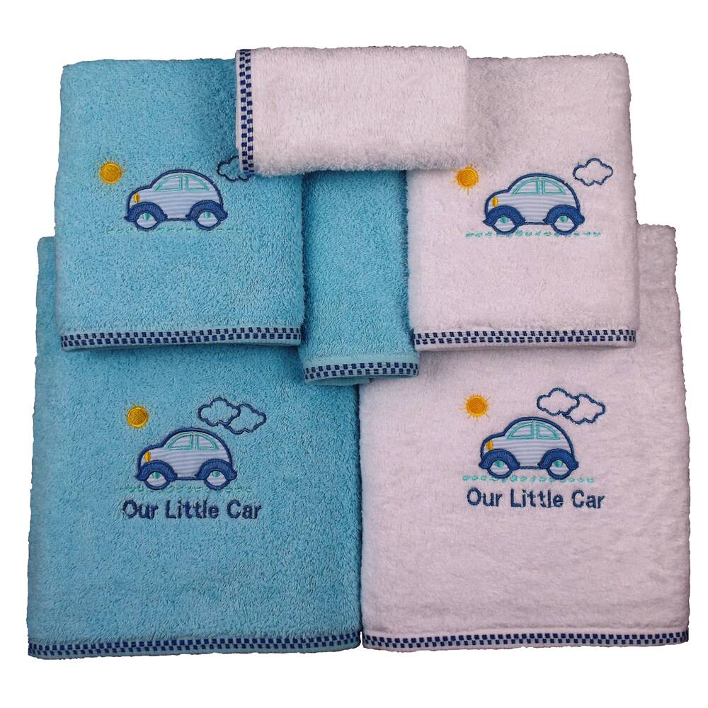 Lucia Minelli Car Embroidered Turkish Cotton Bathroom Towel Set - Quick ...