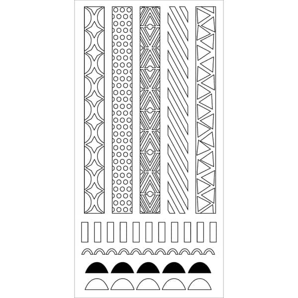 Balzer Designs Clear Stamps 4"X8" Sheet-Pattern Strips - Bed Bath ...