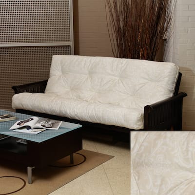 Beige Damask Queen-Size 8-inch Memory Foam Futon Mattress - Black ...