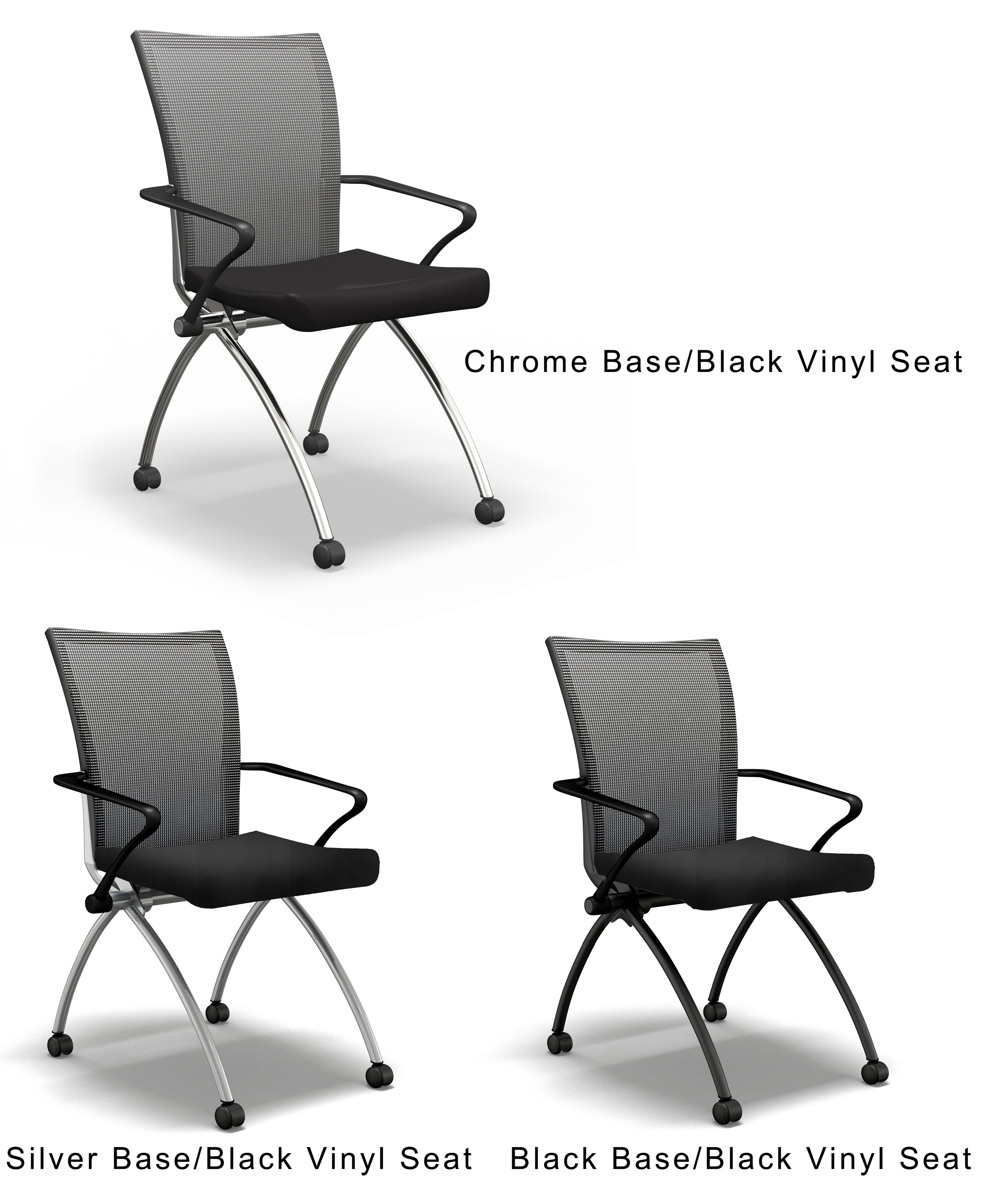 Mayline Reflection Upholstered High Back and Vinyl Seat Task Chairs (2 ...