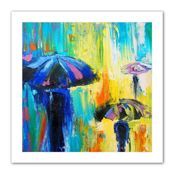 Susi Franco 'Turquiose Rain' Unwrapped Canvas - Bed Bath & Beyond - 8002701