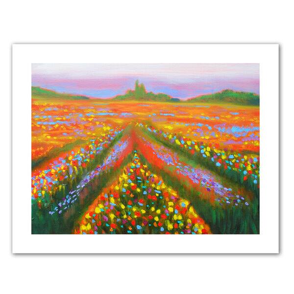 Susi Franco 'Floral Landscape' Unwrapped Canvas - Bed Bath & Beyond ...