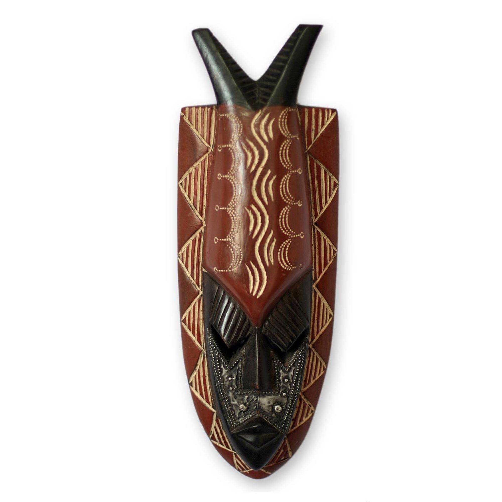Handmade Her Protection Sese Wood Mask Ghana Black Bed Bath