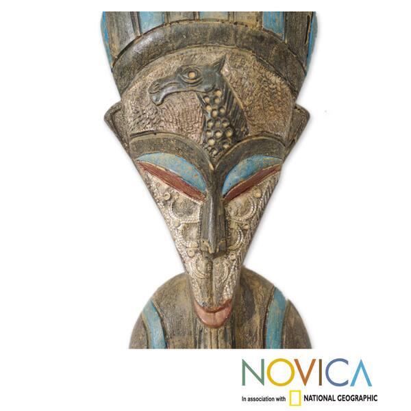 Handcrafted Sese Wood 'She Empowers the Hunter' Sculpture (Ghana) - Bed ...