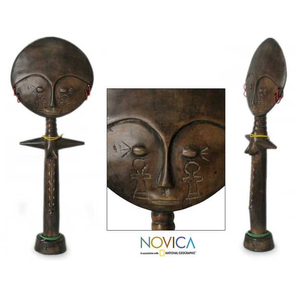Handcrafted Sese Wood 'Mother of Twins' Fertility Doll (Ghana) - Bed ...