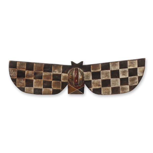 Handcrafted Sese Wood 'Bwa Butterfly Bat' African Mask (Ghana) - Bed ...
