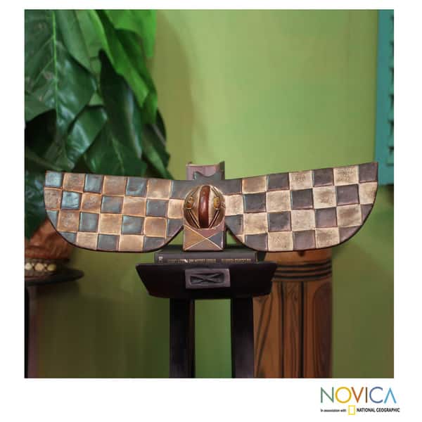 Handcrafted Sese Wood 'Bwa Butterfly Bat' African Mask (Ghana) - Bed ...