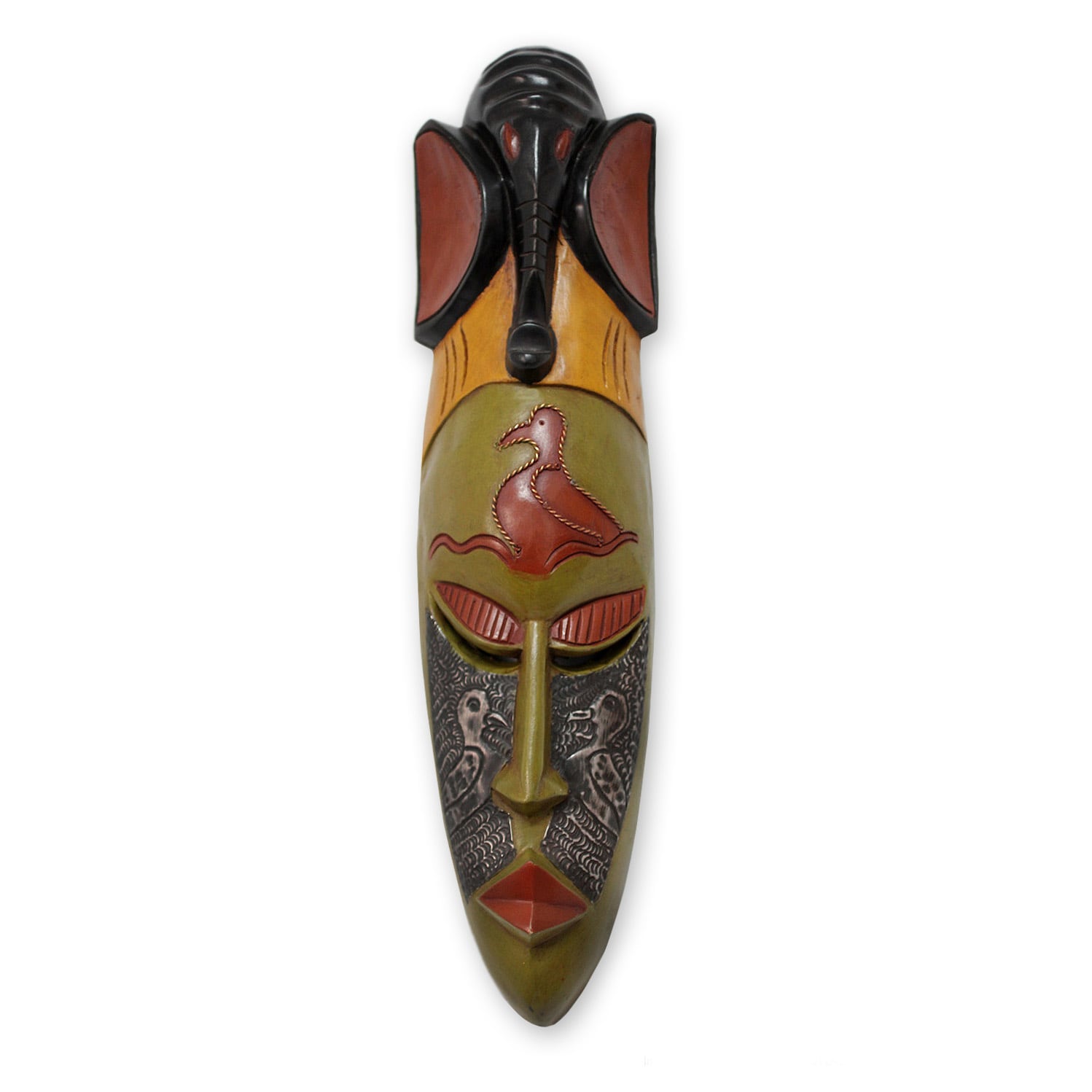 Handmade Tall Man Wood Mask (Ghana) - Bed Bath & Beyond - 15371896