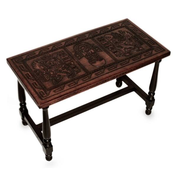 Handmade Mohena Wood and Leather Inca Mailman Coffee Table (Peru) - Bed ...