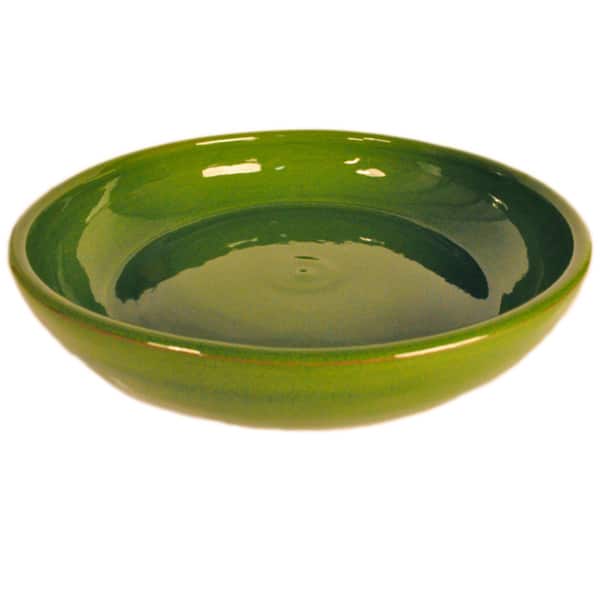 Terafeu Handmade Pottery 10-inch Shallow Round 2-quart Green Baker Dish ...