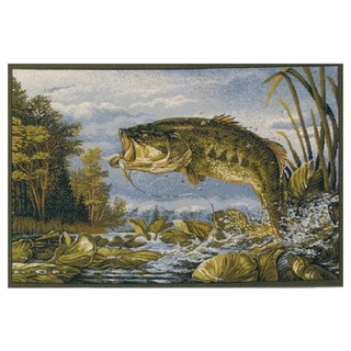 Lodge Fishing Bass Area Rug (5'3 x 7'3) - 5' x 8'/Surplus - Bed Bath ...