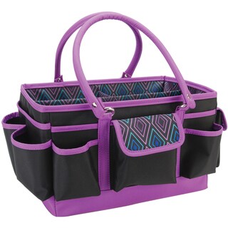 Mackinac Moon Open Top Craft Tote-Black With Multi Geometric - Bed Bath ...