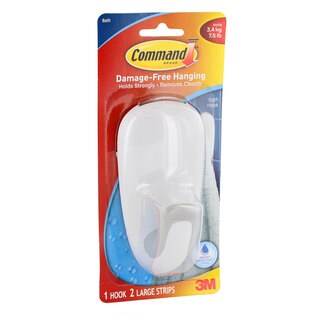 Command Damage-free Water-resistant Hanging Bathroom Hook (Pack of 3 ...