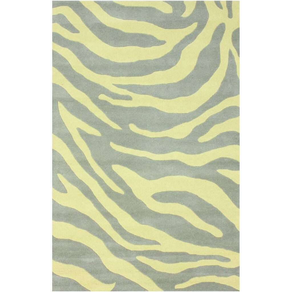 Nuloom Handmade Modern Zebra Yellow/ Grey Wool Rug (5' x 8') - 5' x 8 ...