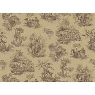Light Brown Safari Toile Wallpaper - Bed Bath & Beyond - 8066362