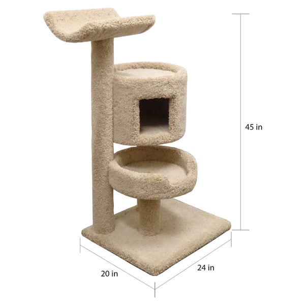 New Cat Condos Carpet/Wood Premier Cat Bungalow Cat Tree - Bed Bath ...