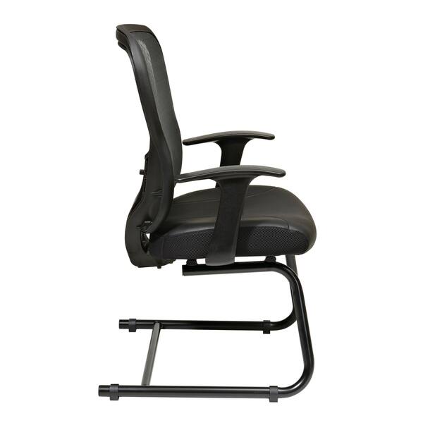 Back Visitors Chair with Bonded Leather Seat - Bed Bath & Beyond - 8089686