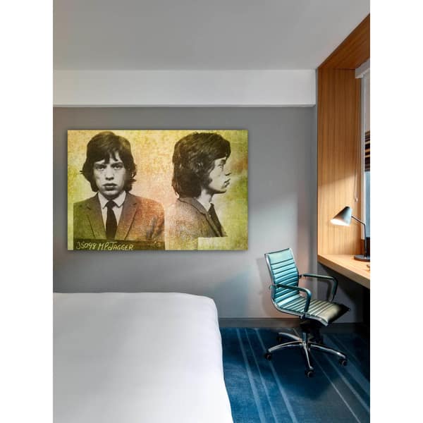 The Oliver Gal Artist Co. 'Mick Jagger Mugshot' Fine Art Canvas - Bed ...